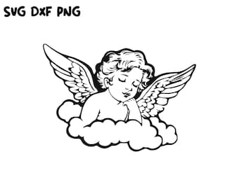 Cupid SVG, Cute Angel Svg, Cupid on Cloud Svg, Cupid Cricut, Valentine ...