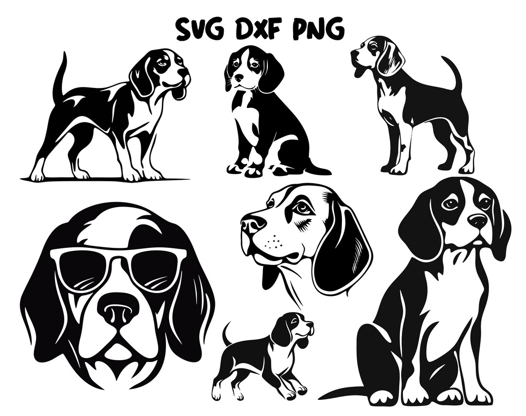 Beagle Svg, Dog Svg File for Cricut, Vectorclipart, Cute Pet Face, Head ...