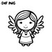 Cute Angels Illustrations SVG, PNG, DXF Cute Angels Files for Cricut ...