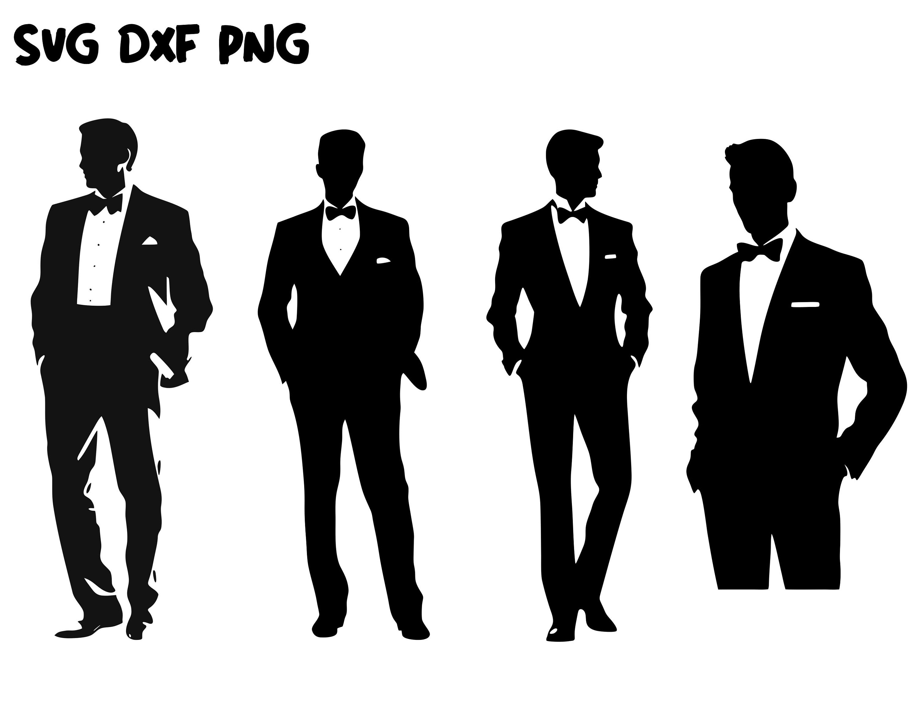 Groomsmen Silhouette Vector