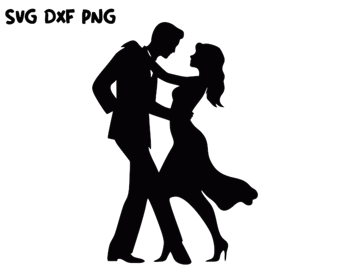 Dancers SVG, Lovers Silhouettes Svg Dancer Svg Black Silhouette, Dance ...