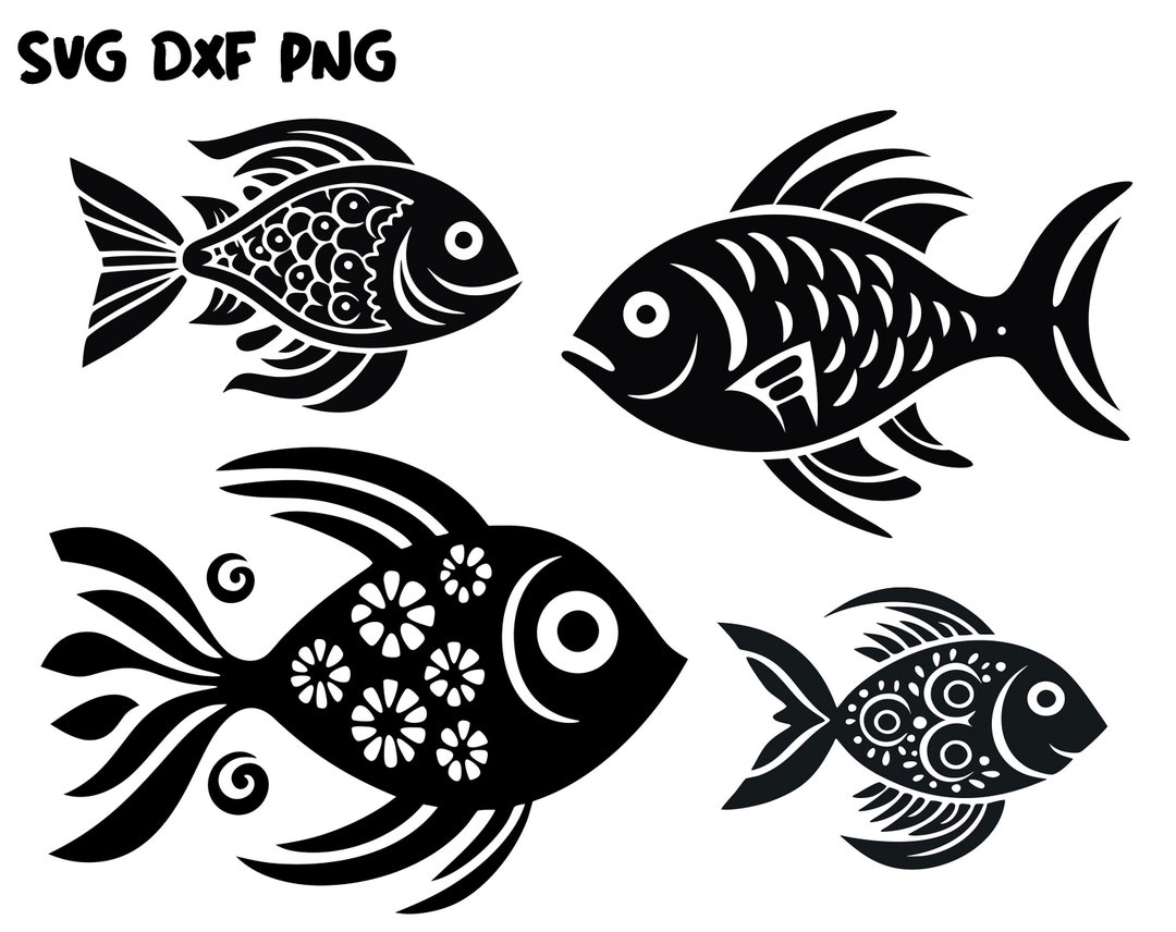 Fish Cut Files, Clipart, Fish Vector Fish Svg Bundle, Fishing Svg, Fish ...
