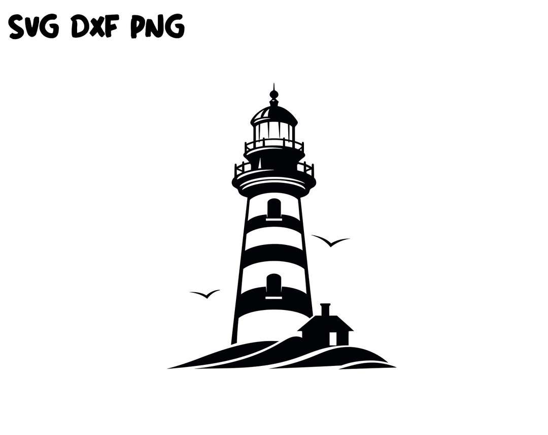 Lighthouse SVG, Lighthouse Silhouette SVG, Ocean SVG, Sea Svg, Island ...