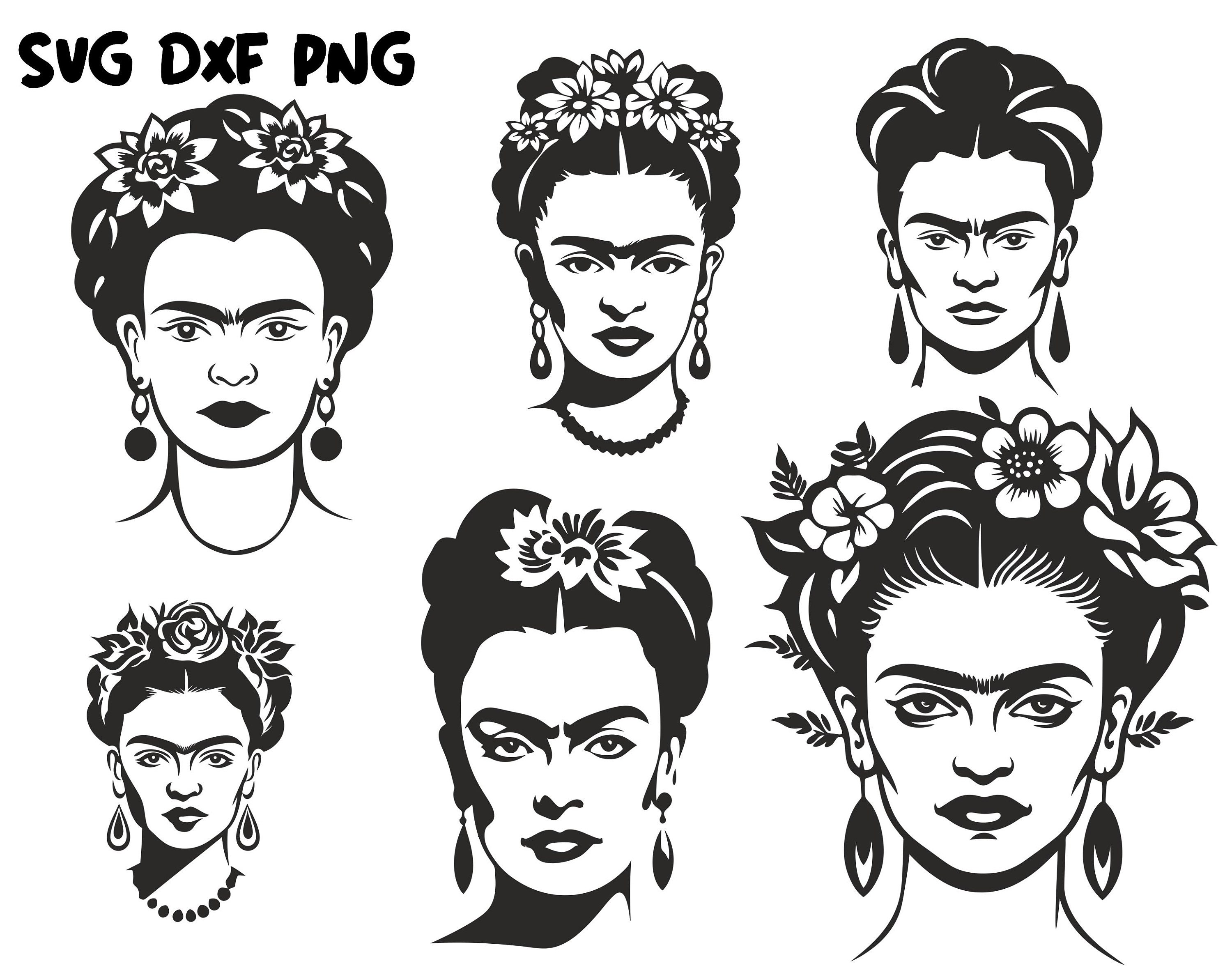 Frida Kahlo SVG Frida Kahlo Silhouette SVG Cut File Frida - Etsy.de