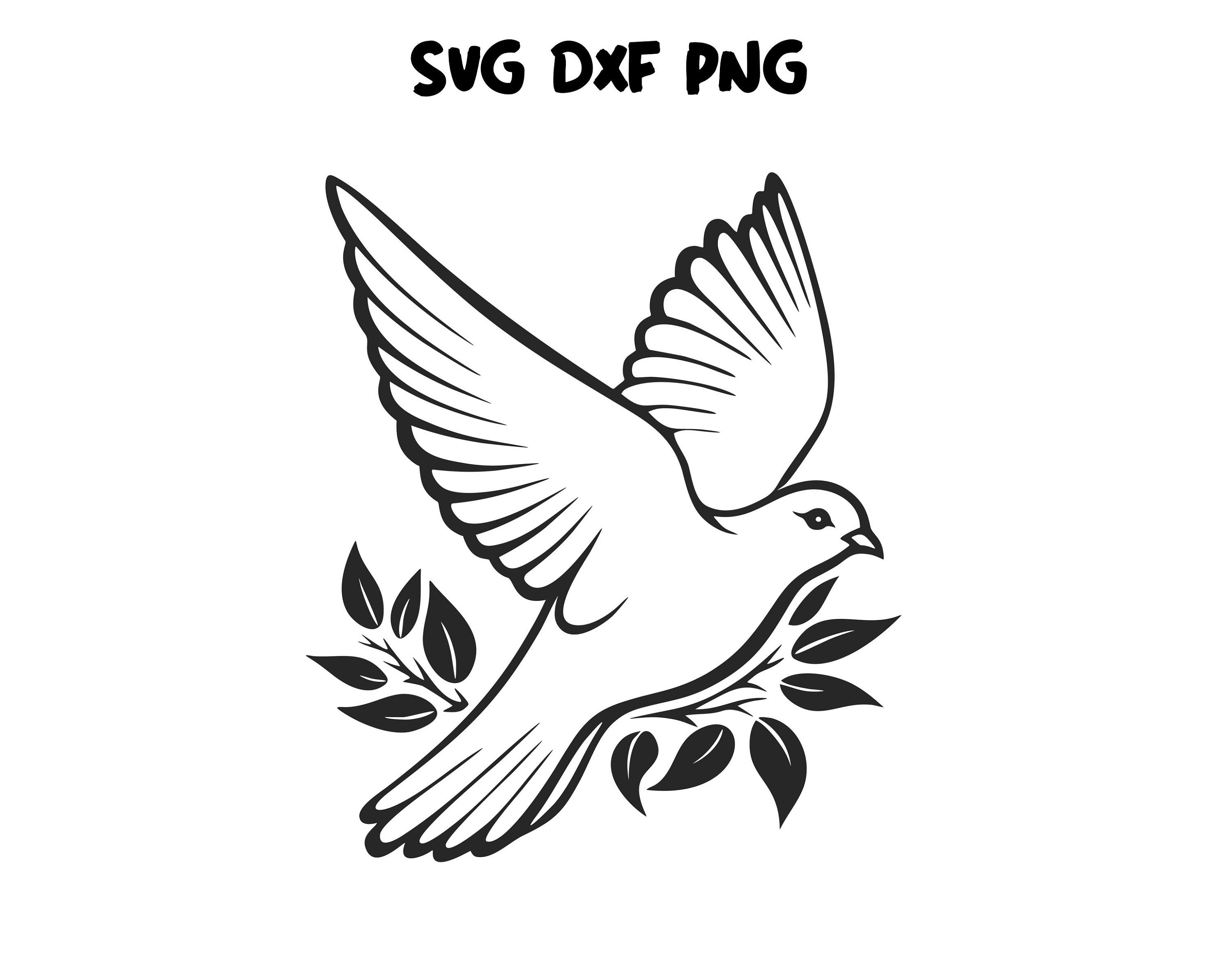 Paloma svg, Descarga digital instantánea svg, png, dxf, Bird Cricut ...