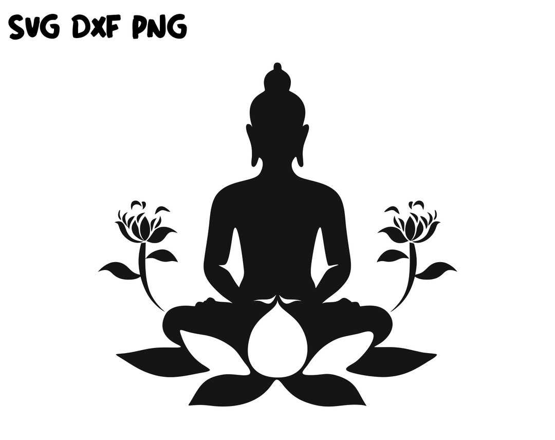 Buda SVG, Buda Png, Silueta de Buda, Svg espiritual, Yoga Svg, Lotus ...