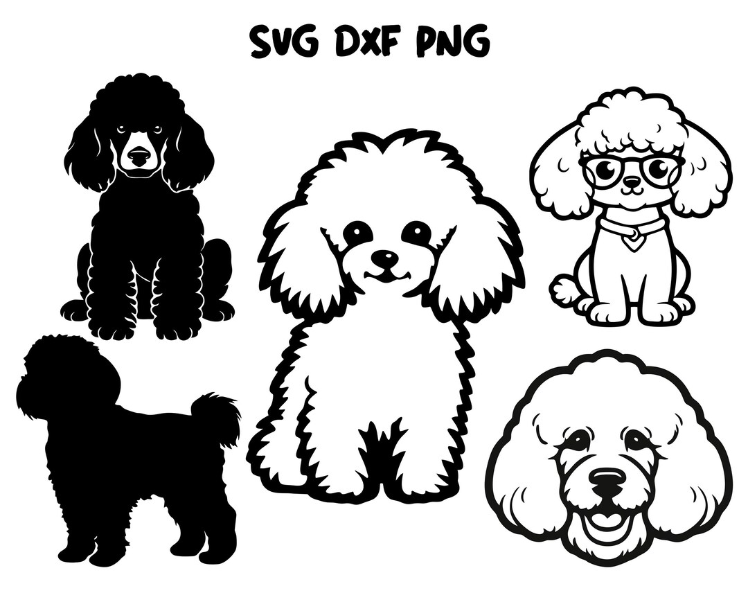 Poodle SVG Bundle 5 Designs, Funny Poodle Dog Digital Files for Cricut ...