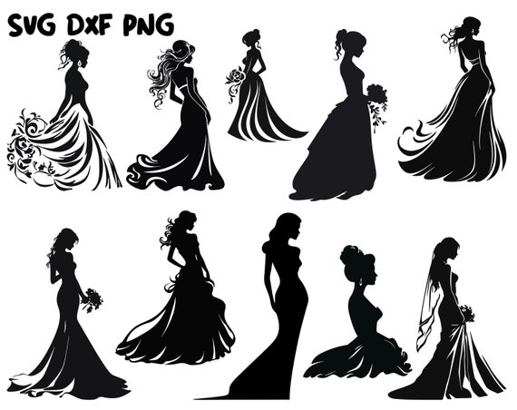 Bride Silhouette Black And White