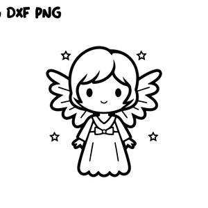 Cute Angels Illustrations SVG, PNG, DXF Cute Angels Files for Cricut ...
