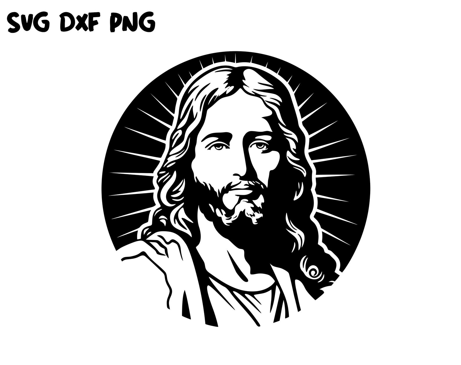 Jesus SVG, Jesus Cut File, Jesus DXF, Jesus PNG, Jesus Clipart, Jesus ...