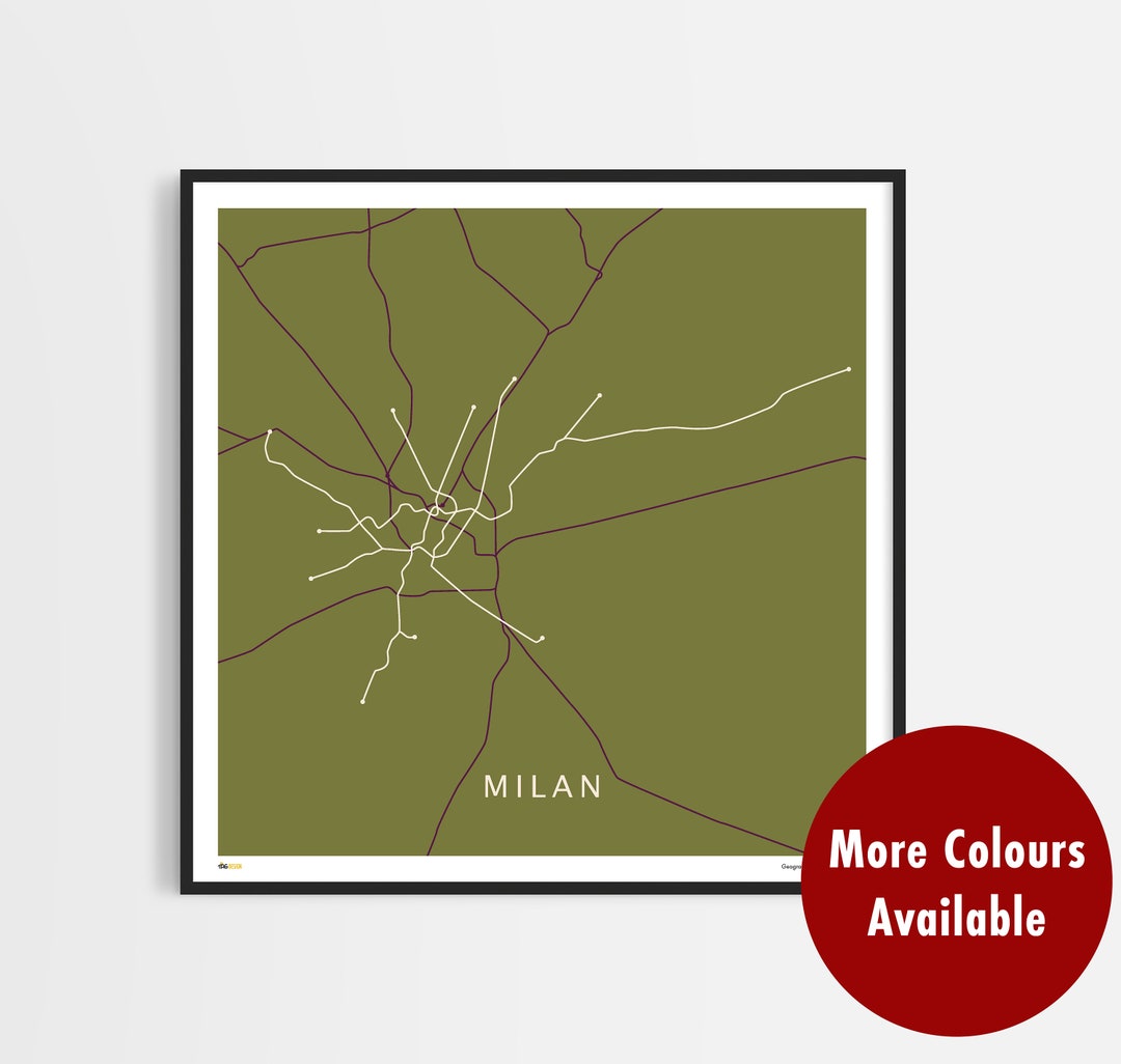 Geographical Metro Map "milan" Giclée Print - Etsy