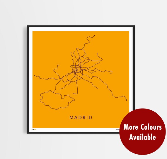 Geographical Metro Map madrid Giclée Print - Etsy