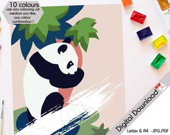 Panda Paint by Numbers - Etsy