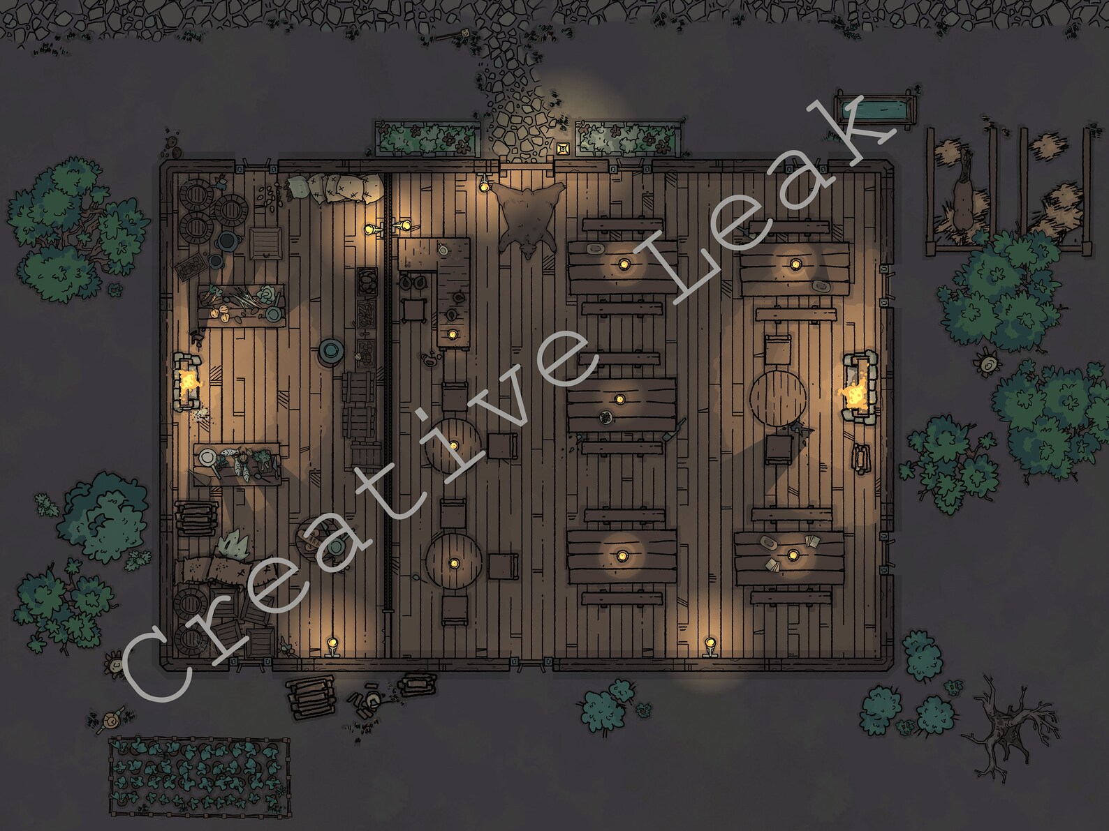 Fantasy Map | Tabletop Game Battle Map | Medieval Tavern Battle Map for ...