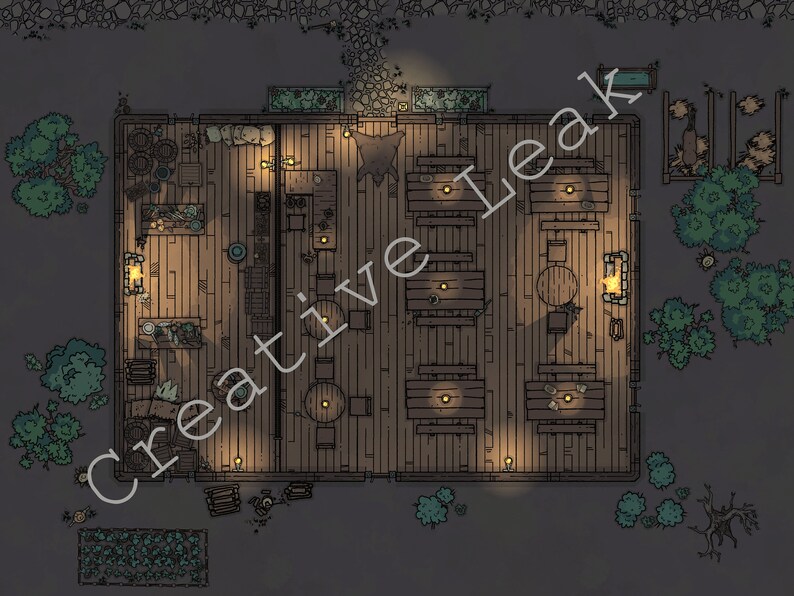 Fantasy Map | Tabletop Game Battle Map | Medieval Tavern Battle Map for ...