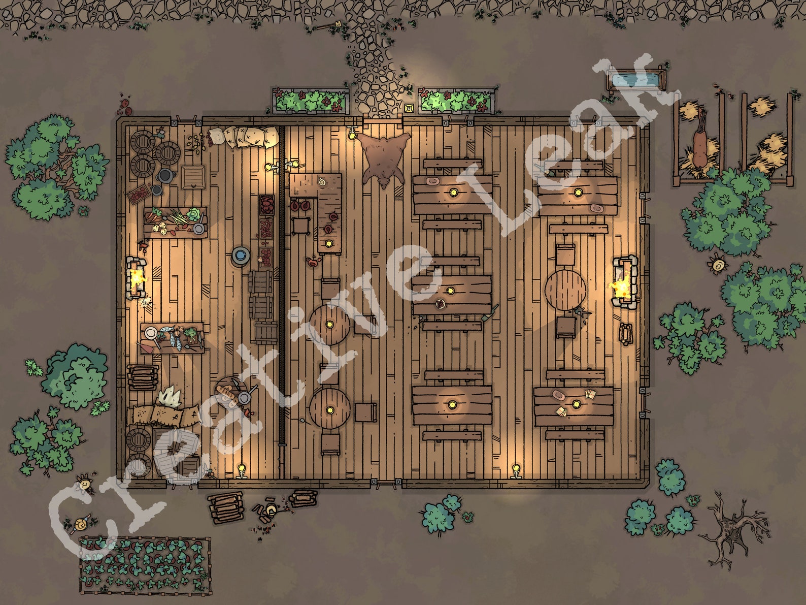Fantasy Map | Tabletop Game Battle Map | Medieval Tavern Battle Map for ...