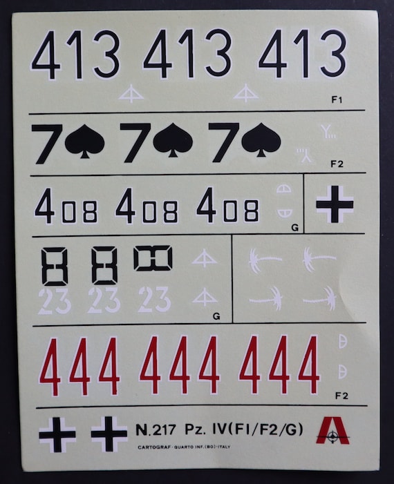 Italeri 1/35 Scale Vintage WWII Armor Water Slide Decals | Etsy