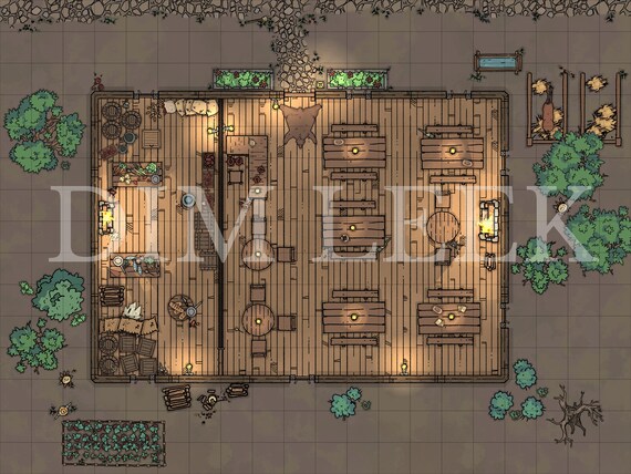 Fantasy Map Tabletop Game Battle Map Medieval Tavern Battle | Etsy