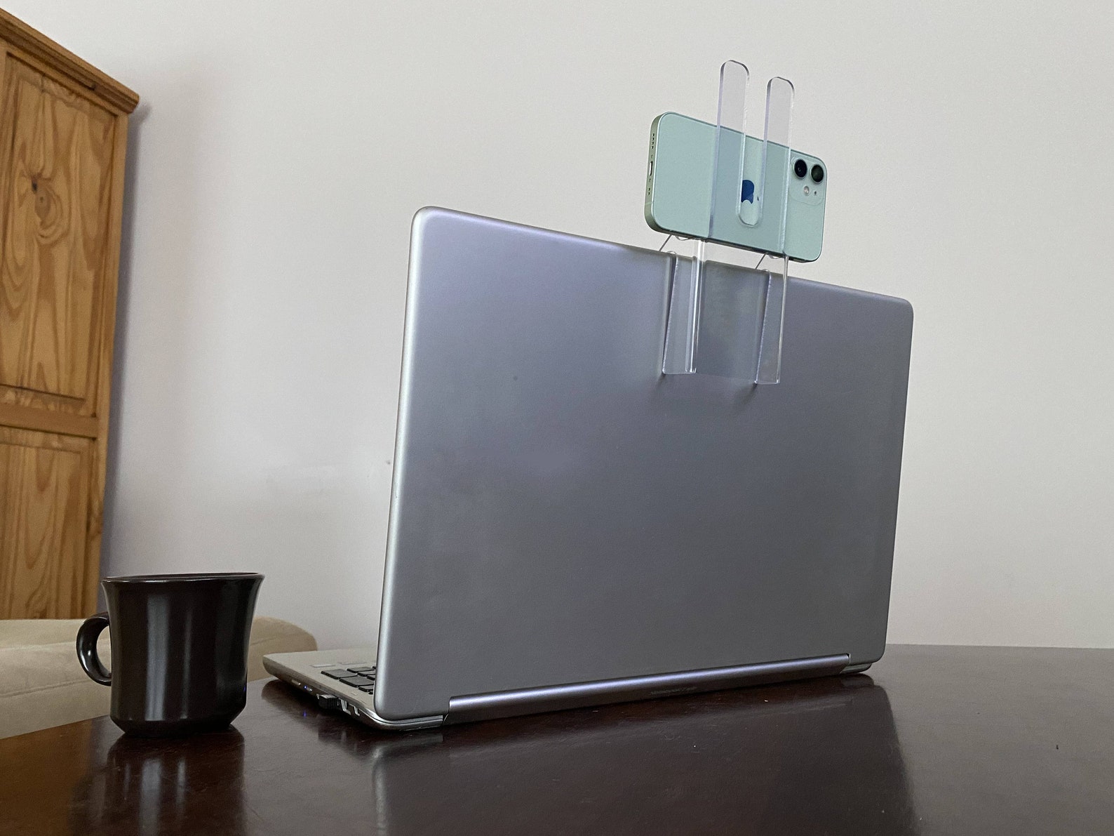 Laptop Cell Phone Mount Mobile Phone Stand for Top of Laptop Face ...