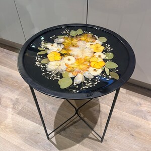 Wedding Flower Preservation Side Table / Resin Table / Floral Resin ...