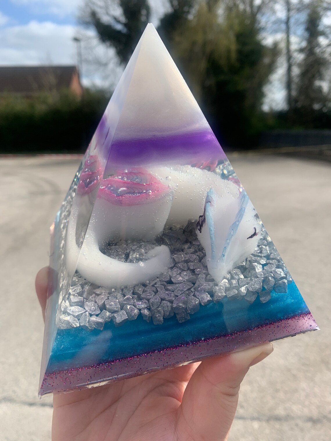 Cremation Ashes Keepsake Resin Pyramid / Pet Ashes / Resin - Etsy UK