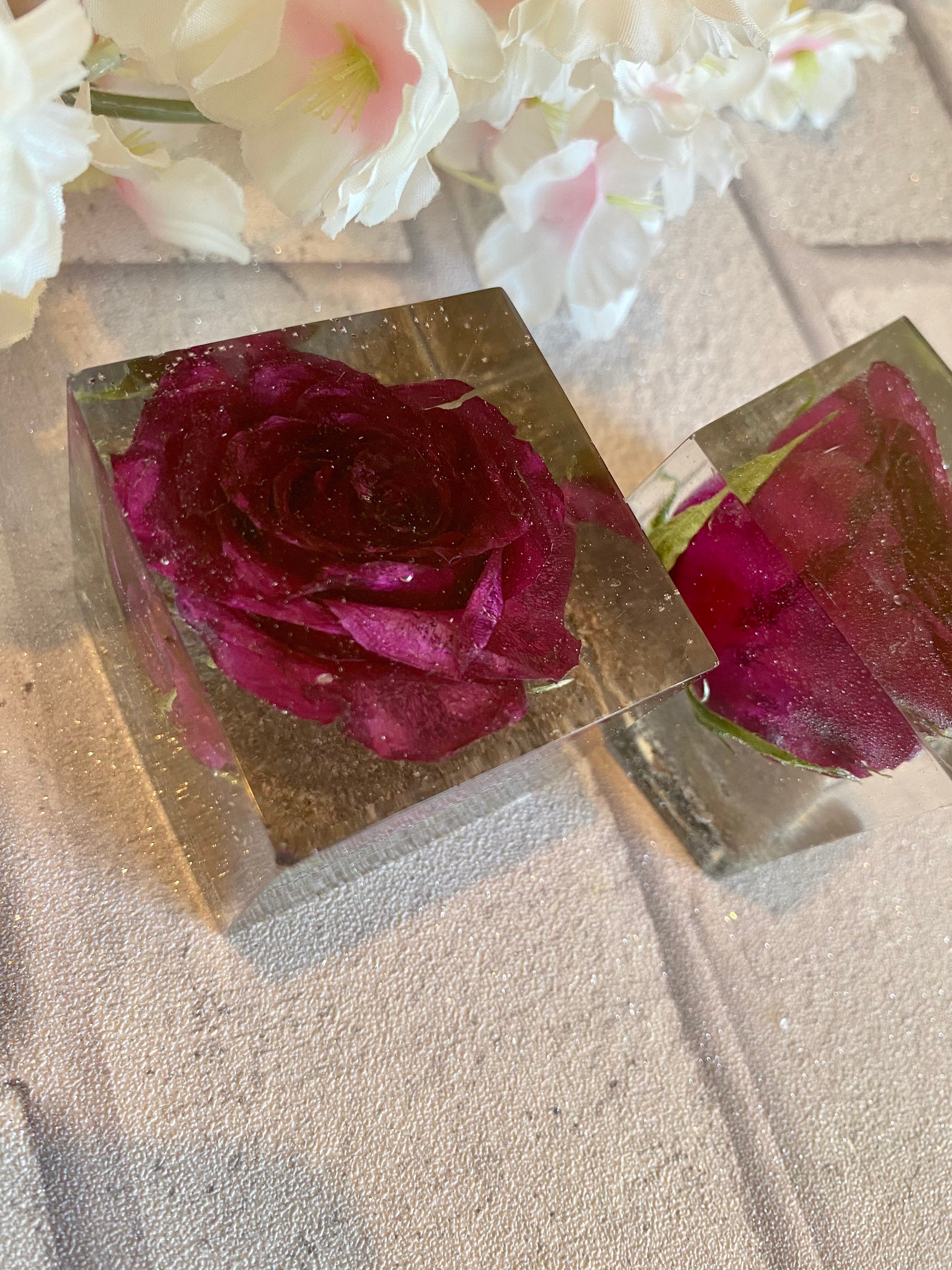 Memorial Cube Resin / Wedding Flower Preservation / Flower | Etsy