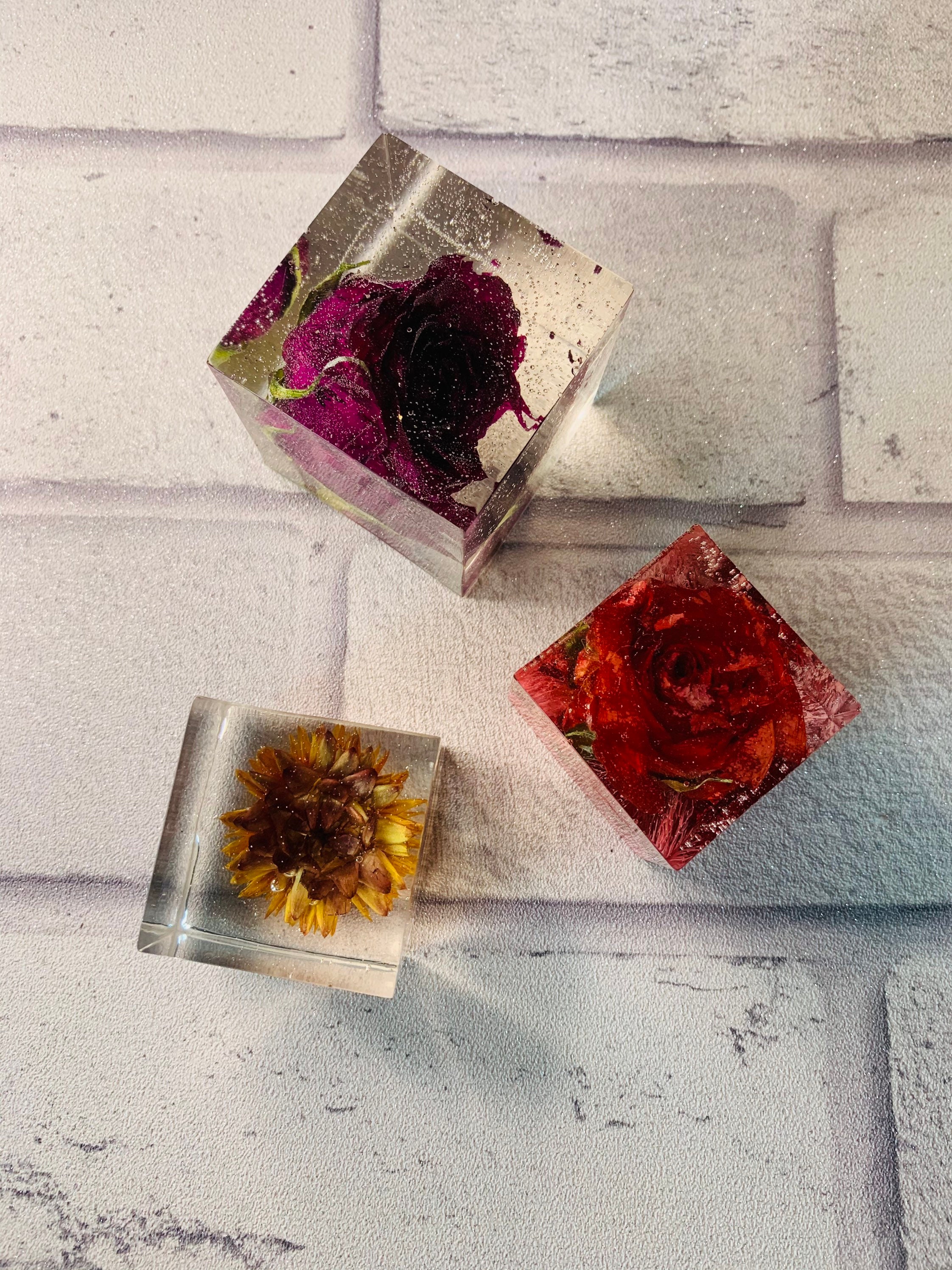 Memorial Cube Resin / Wedding Flower Preservation / Flower | Etsy