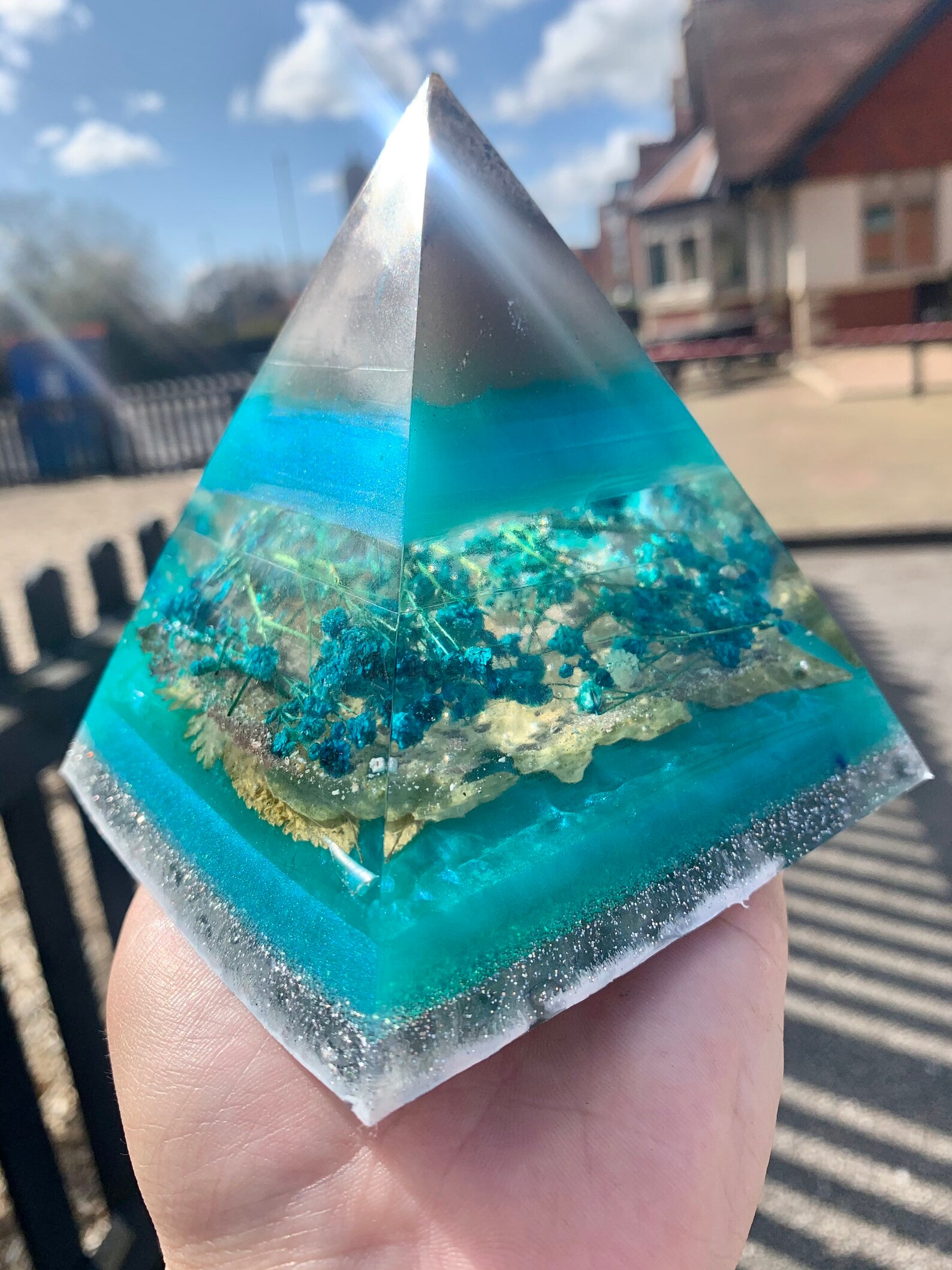 Cremation Ashes Keepsake Resin Pyramid / Pet Ashes / Personalised Resin ...