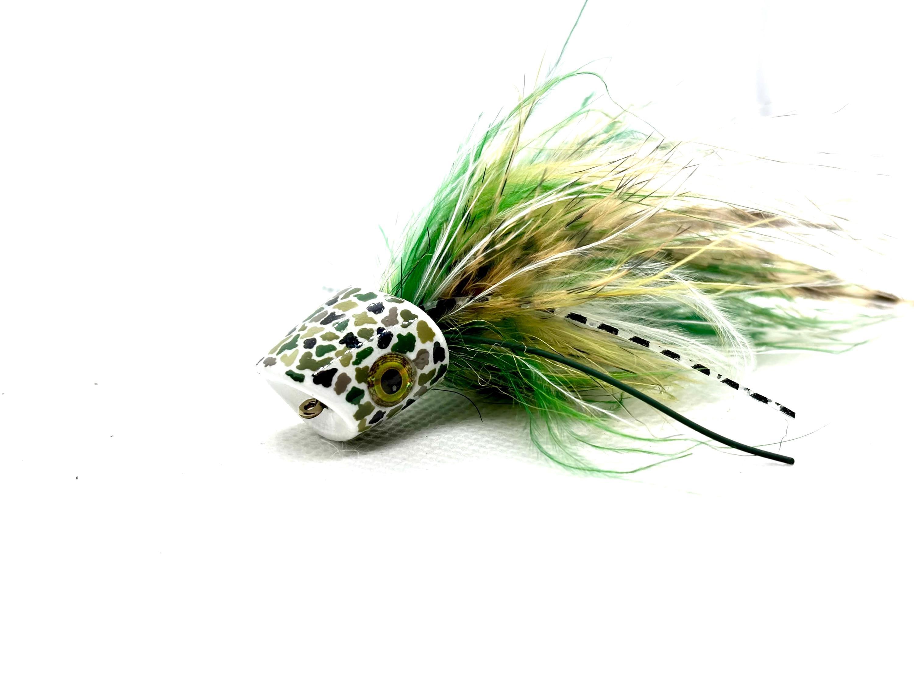 Frog Popper Fly for Largemouth Bass - Hand Painted Camouflage Pattern ...