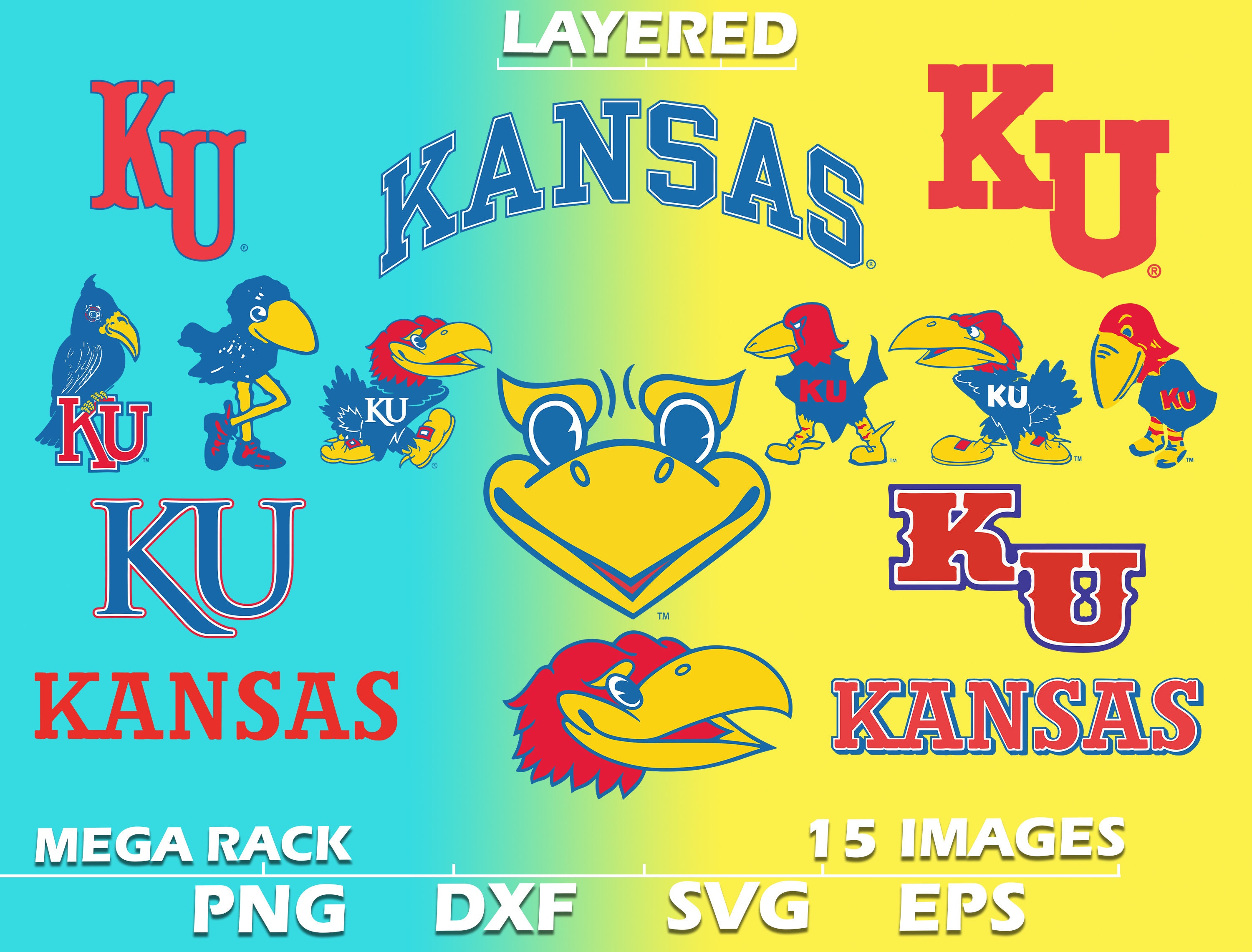 NCAA Kansas Jayhawks Svg Logo NCAA Football SVG cut file for | Etsy