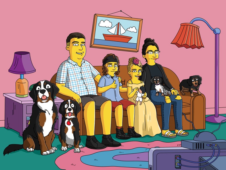 Custom Yellow Characters Personalized Art Yellow People - Etsy