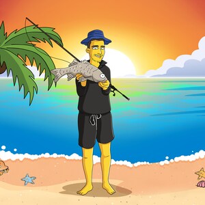 Custom Yellow Characters, Personalized Art, Yellow People Portrait ...