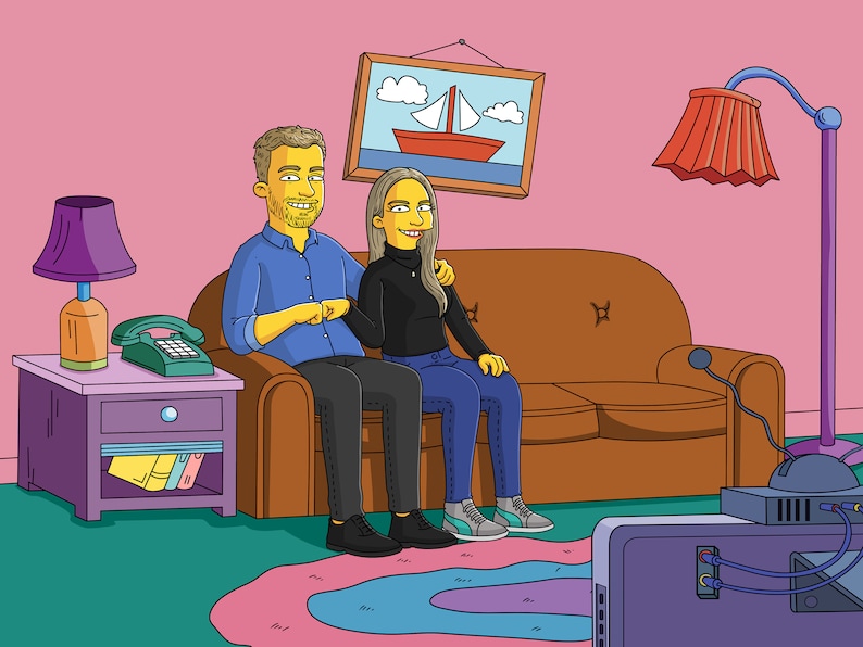 Custom Yellow Characters Personalized Art Yellow People - Etsy