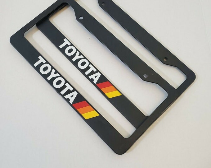Toyota Retro Style TRD Tri Color Jdm License Plate Frames Set of 2 ...