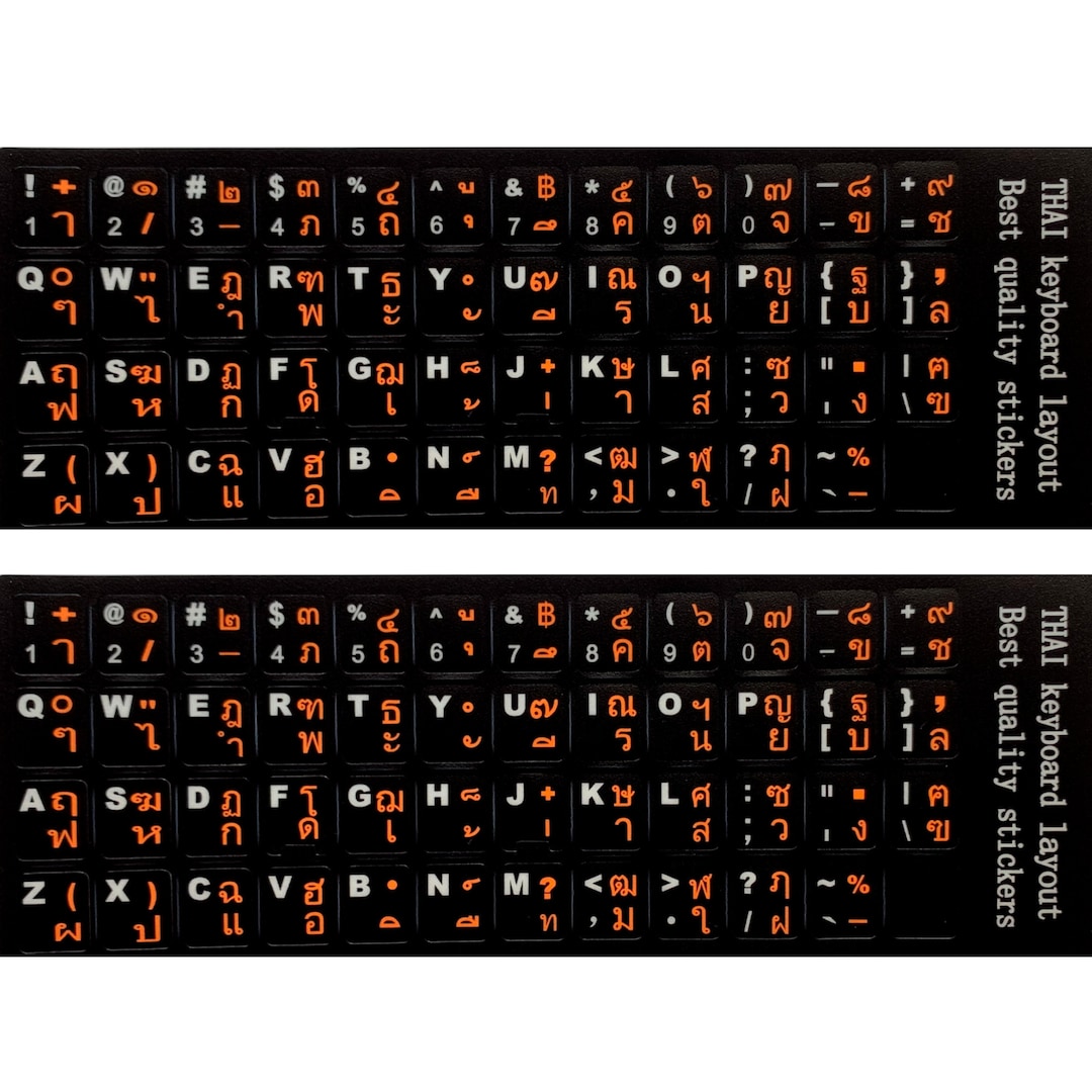 2PCS Thai Keyboard Stickers Waterproof Replacement Computer - Etsy