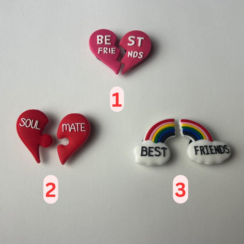 Best Friend Split Shoe Charms – Soulmate Clog Charms – Matching ...