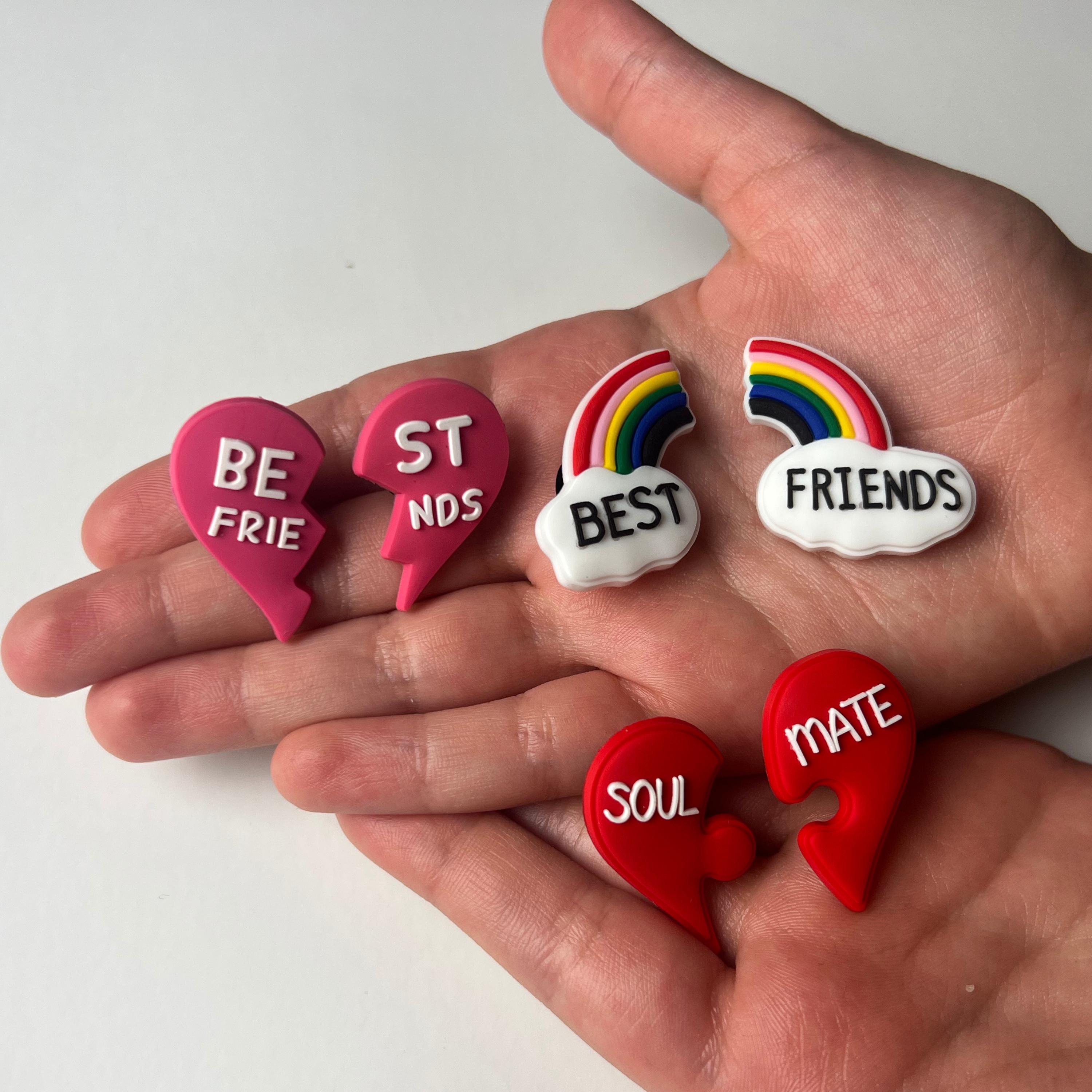 Best Friend Split Shoe Charms – Soulmate Clog Charms – Matching ...