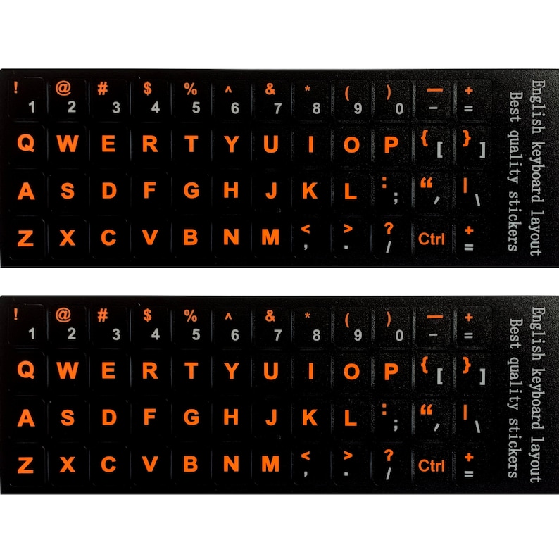 2PCS English Keyboard Stickers Waterproof Replacement Computer - Etsy