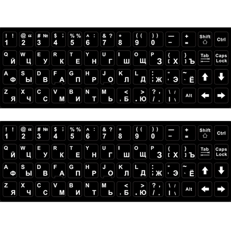 English Russian Keyboard Stickers - Etsy
