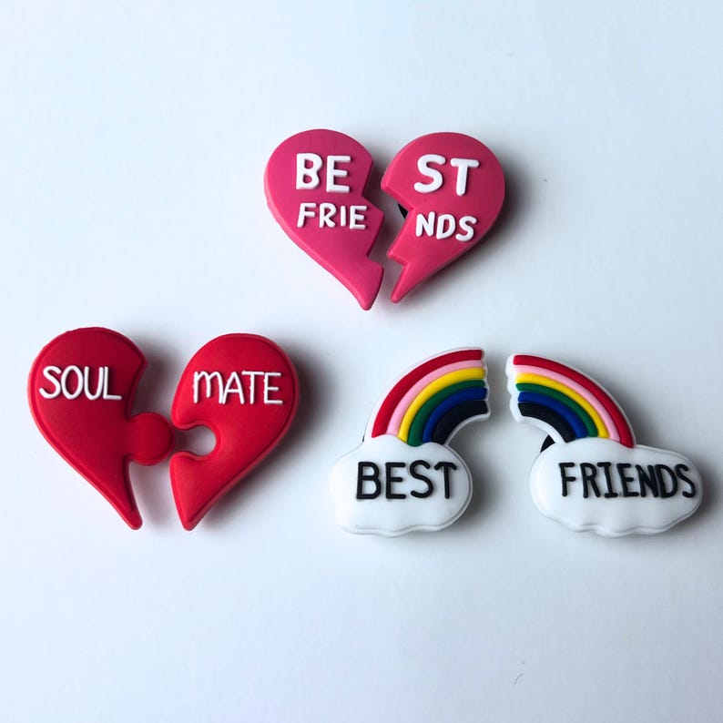 Best Friend Split Shoe Charms – Soulmate Clog Charms – Matching ...