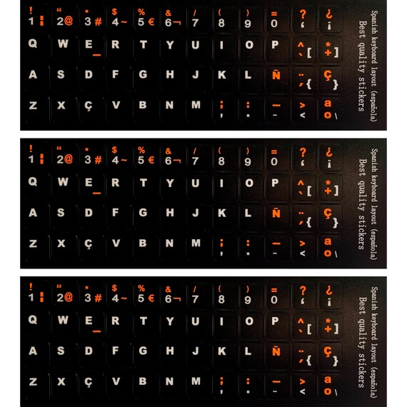 Decals & Skins Laptop 3PCS Spanish keyboard sticker Waterproof ...