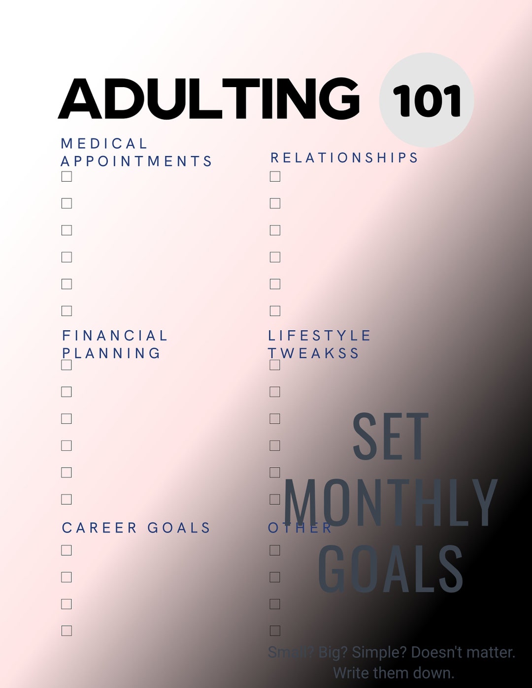 Instant Digital Download List to Do List Adulting Pdf - Etsy