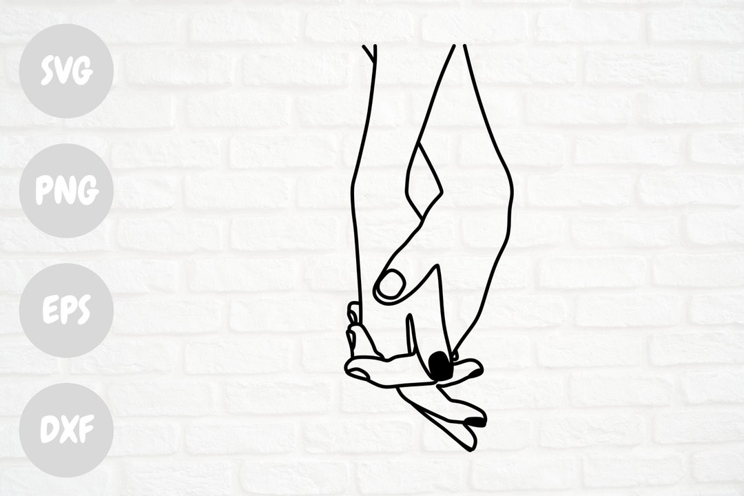 Line Art Couple Holding Hands SVG, Minimalist SVG, Cut File, DXF, Png ...