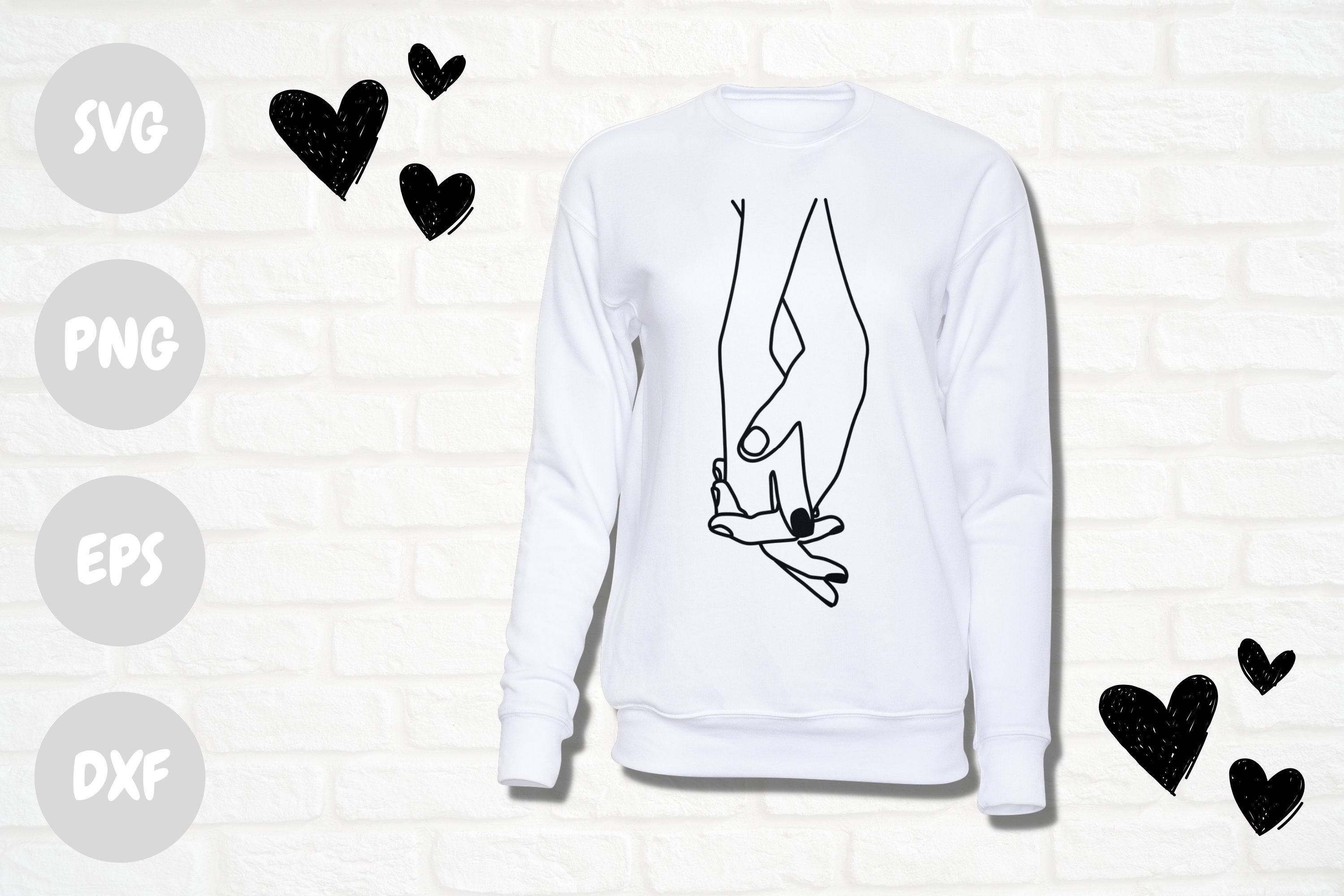 Line Art Couple Holding Hands SVG, Minimalist SVG, Cut File, DXF, Png ...