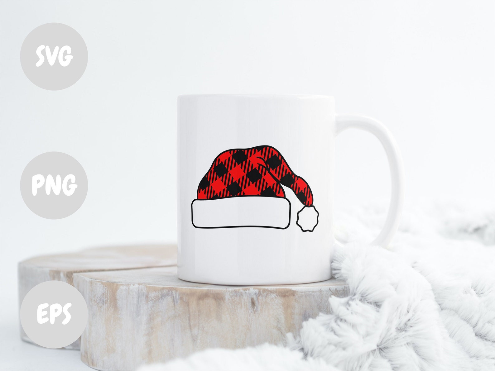 Buffalo Plaid Santa Hat SVG, PNG, EPS, Santa Hat Svg, Christmas Svg ...