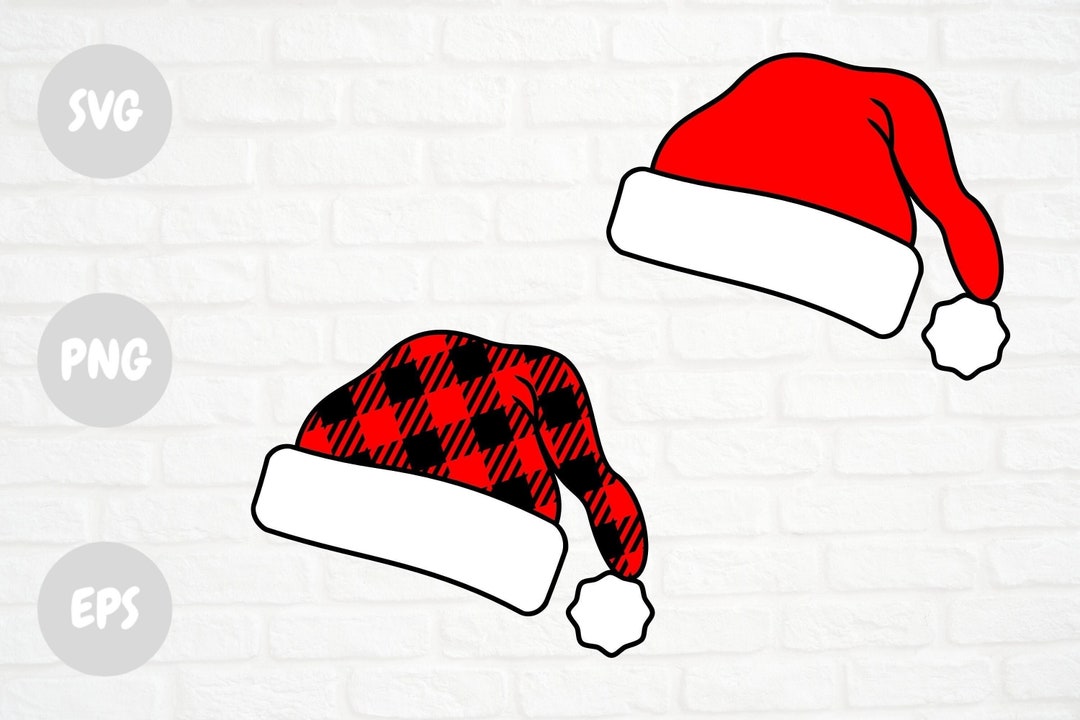 Buffalo Plaid Santa Hat SVG, PNG, EPS, Santa Hat Svg, Christmas Svg ...