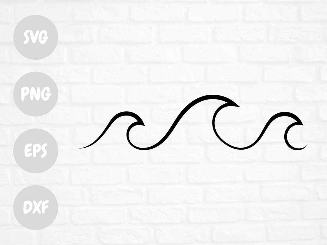 Vagues minimalistes SVG, PNG, DXF, eps, vagues d'océan, été, motif ...