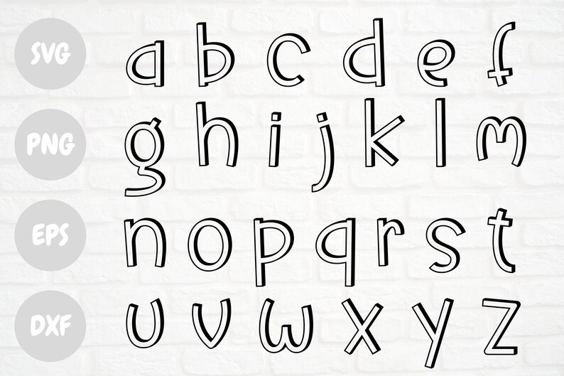 Fun Alphabet Outline SVG, PNG, Dxf, Eps, Instant Download, Cut File ...