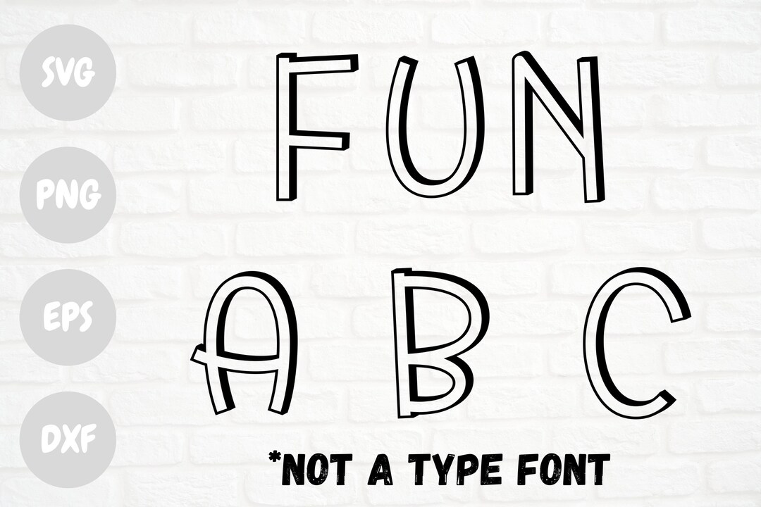 Fun Alphabet Outline SVG, PNG, Dxf, Eps, Instant Download, Cut File ...
