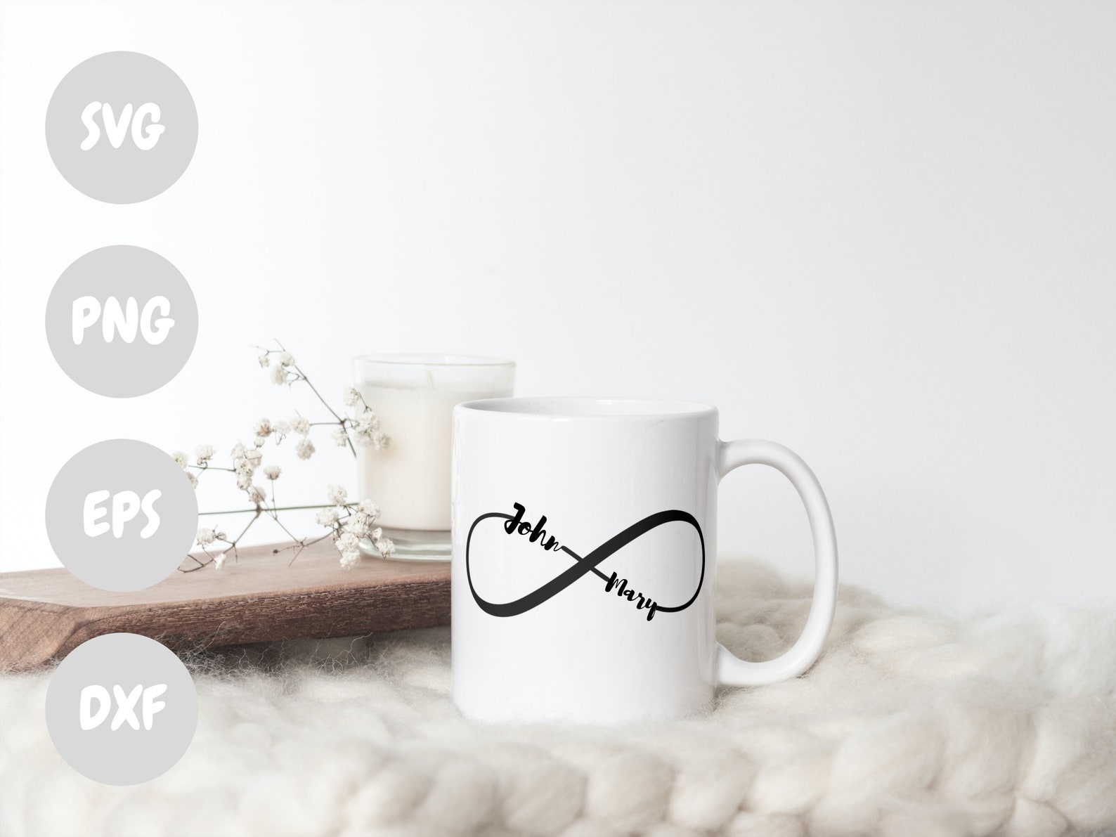 Infinity Sign SVG PNG DXF Eps Customizable Infinity - Etsy